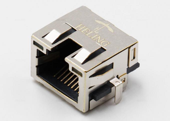 Latch Up Shielded มุมขวา RJ45 Connector การติดตั้ง Thru - Hole ด้วย LED ...